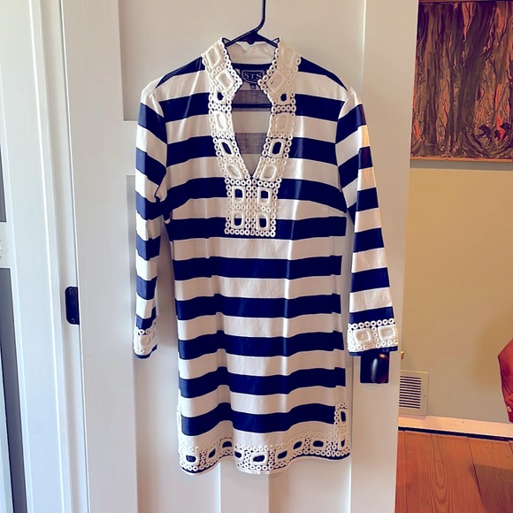 Sail to Sable | Dresses | Sts Sail To Sable Navy And White Striped Mini ...
